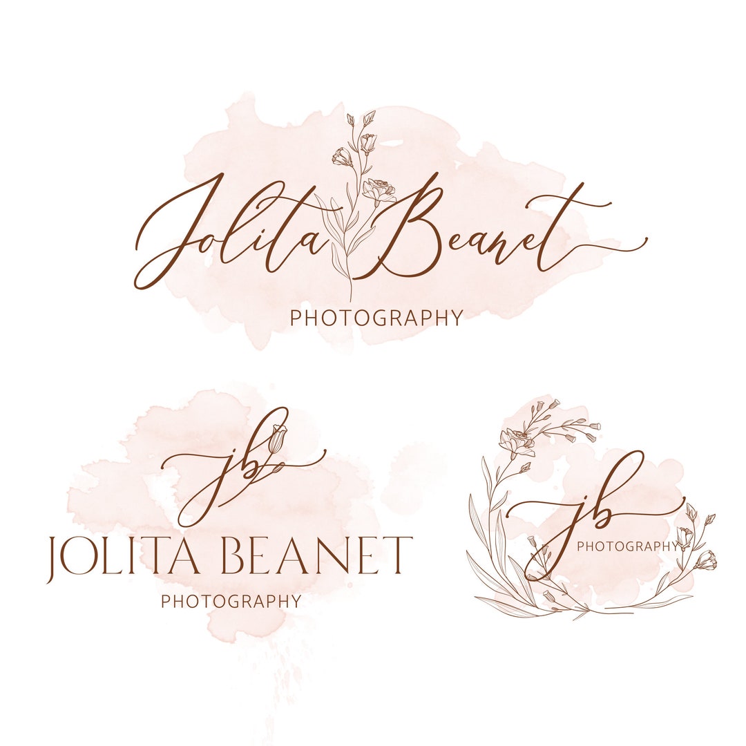 Premade Logo, Watermark, Business Rustic Gift Logo, Vintage Watercolor ...