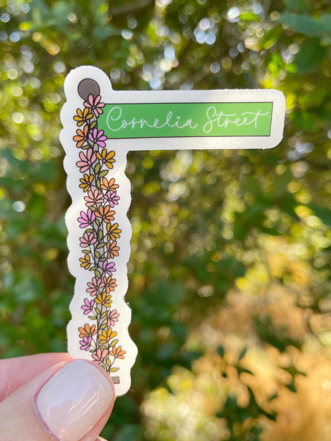 Cornelia Street Sticker, Floral Street Sign, Waterproof, Laptop Decal ...