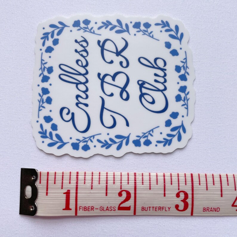 Endless TBR Club Sticker, Floral Decal, Book Sticker, Bookish, Blue ...