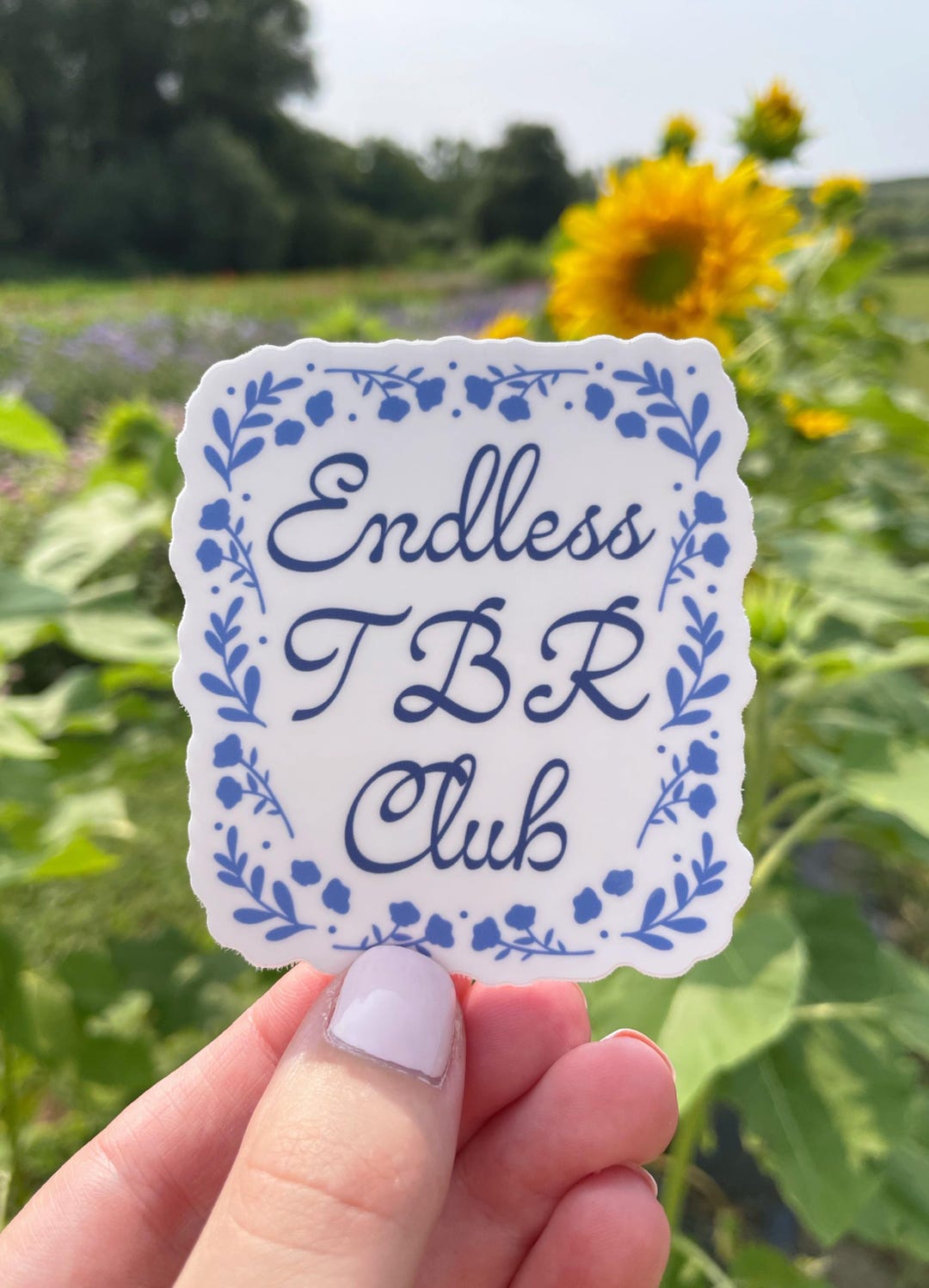 Endless TBR Club Sticker, Floral Decal, Book Sticker, Bookish, Blue ...
