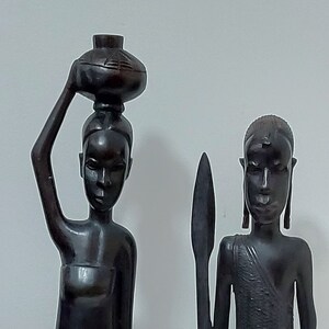 Ebony Hand-carved African Statues, Kenya Ebony Figures, Wood Carving - Etsy