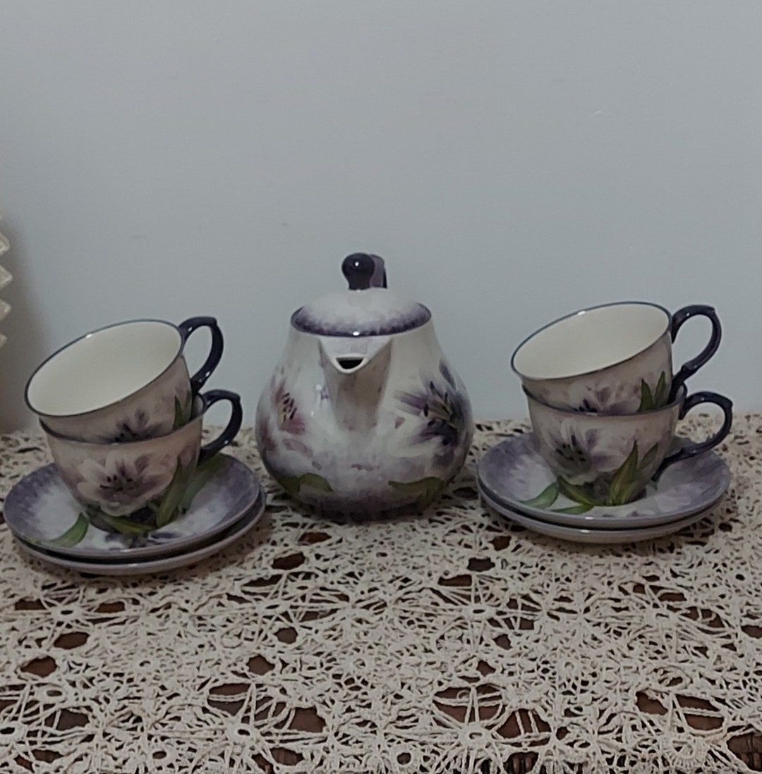 Bombay Tea Set, Floral Purple Tea Set - Etsy