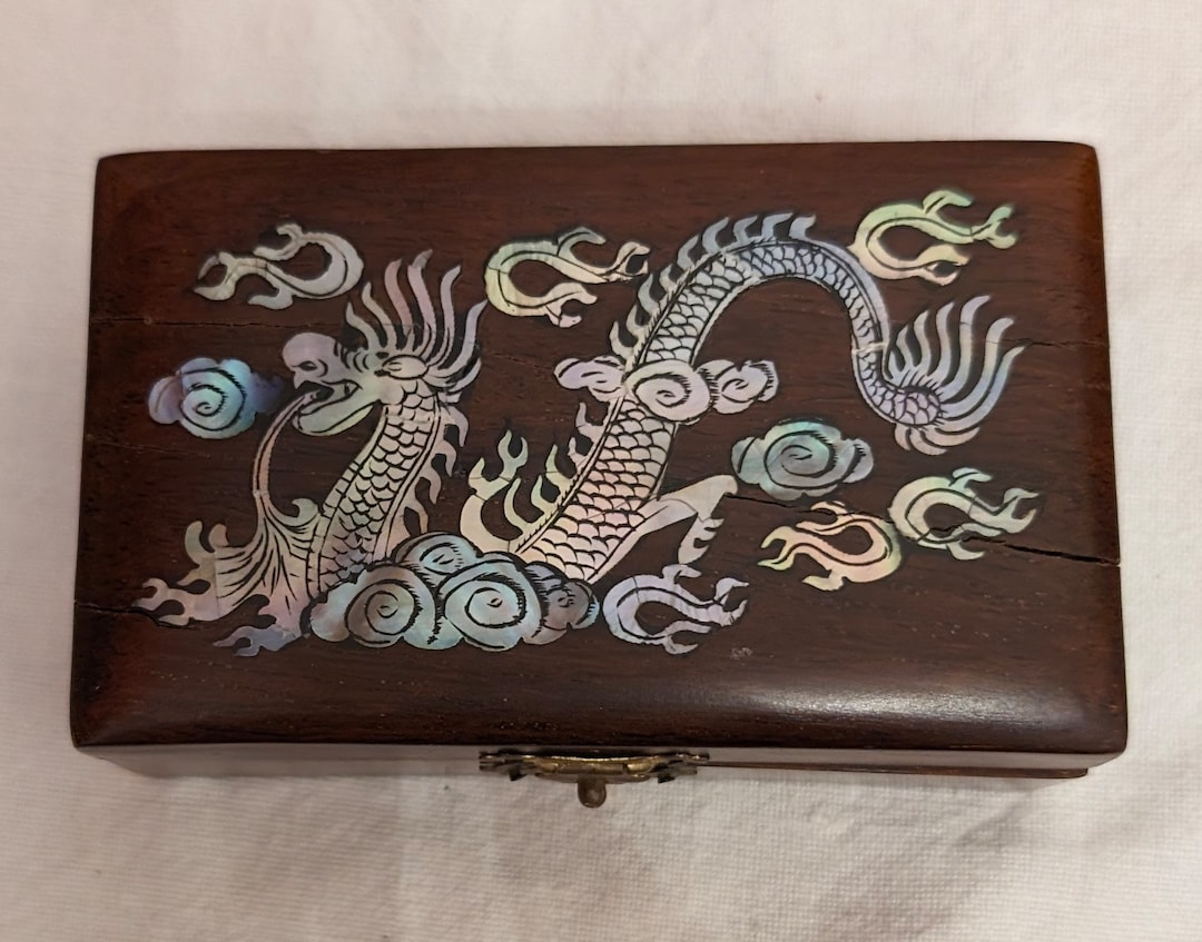 Chinese Dragon Box, Mother of Pearl Box, MOP Inlay Box, Dragon Box ...