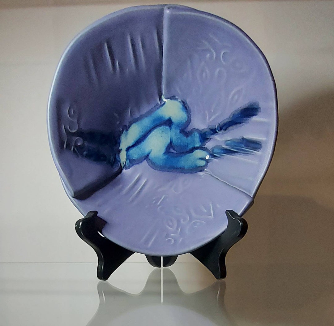 Hilborn Studio Pottery, Periwinkle Blue/purple Hand Folded Pottery Bowl ...