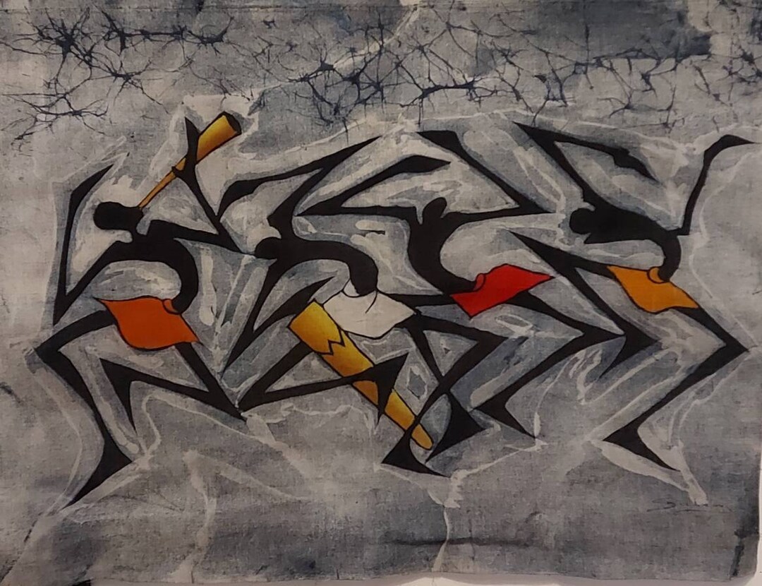 African Jive Music Makers, Dancing Musicians, Candle Wax Batik Painting ...