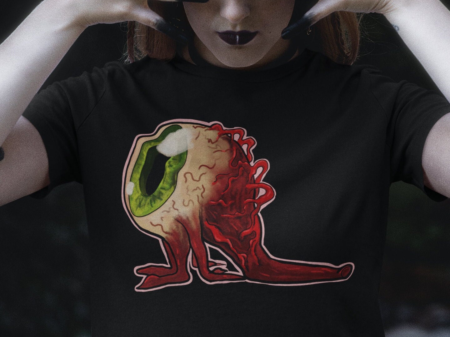 Creepy Strange Eyeball Thing Tshirt Creature Graphic Tee, Unique Mens ...