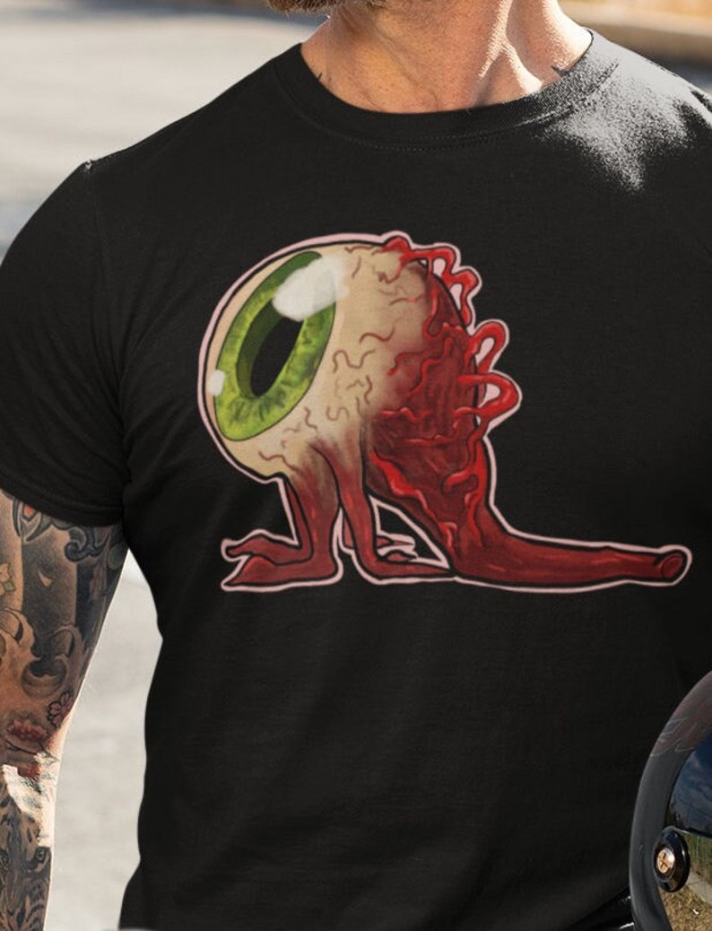 Creepy Strange Eyeball Thing Tshirt Creature Graphic Tee, Unique Mens ...