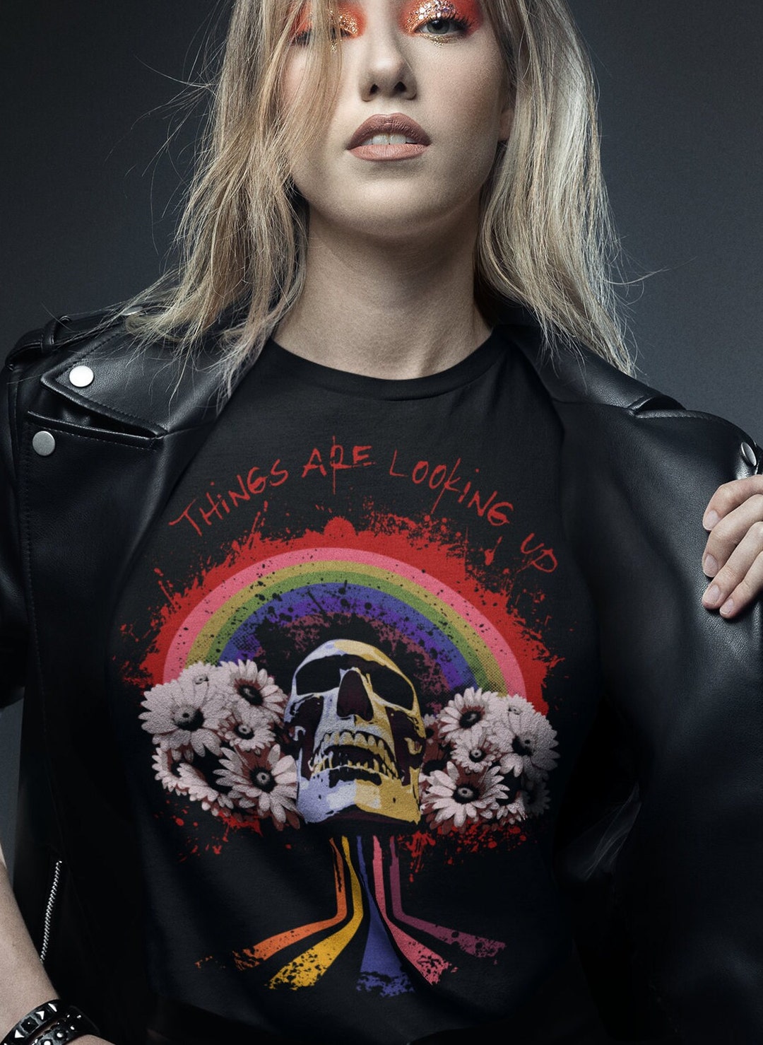 Morbid Humor Graphic Tee, Skull Rainbow, Funny Dark Tshirt - Etsy