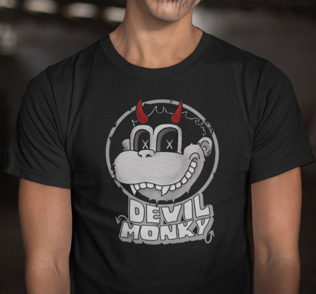 Vintage 1920s Evil Devil Trickster Monkey Tshirt, Retro Morbid Primate ...