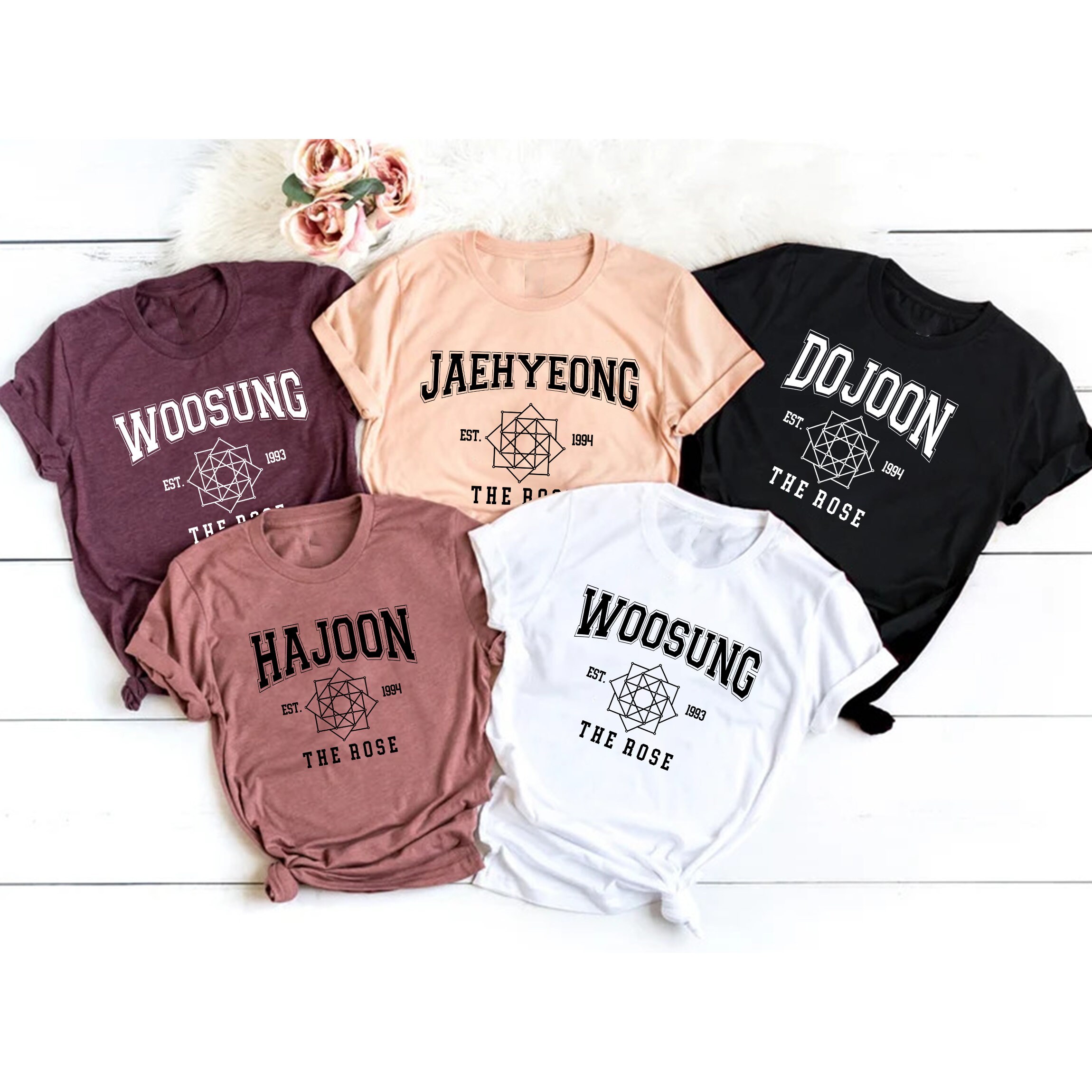 The Rose Woosung Hajoon Dojoon Jaehyung K-Pop Band T-Shirt, Kim Woo ...