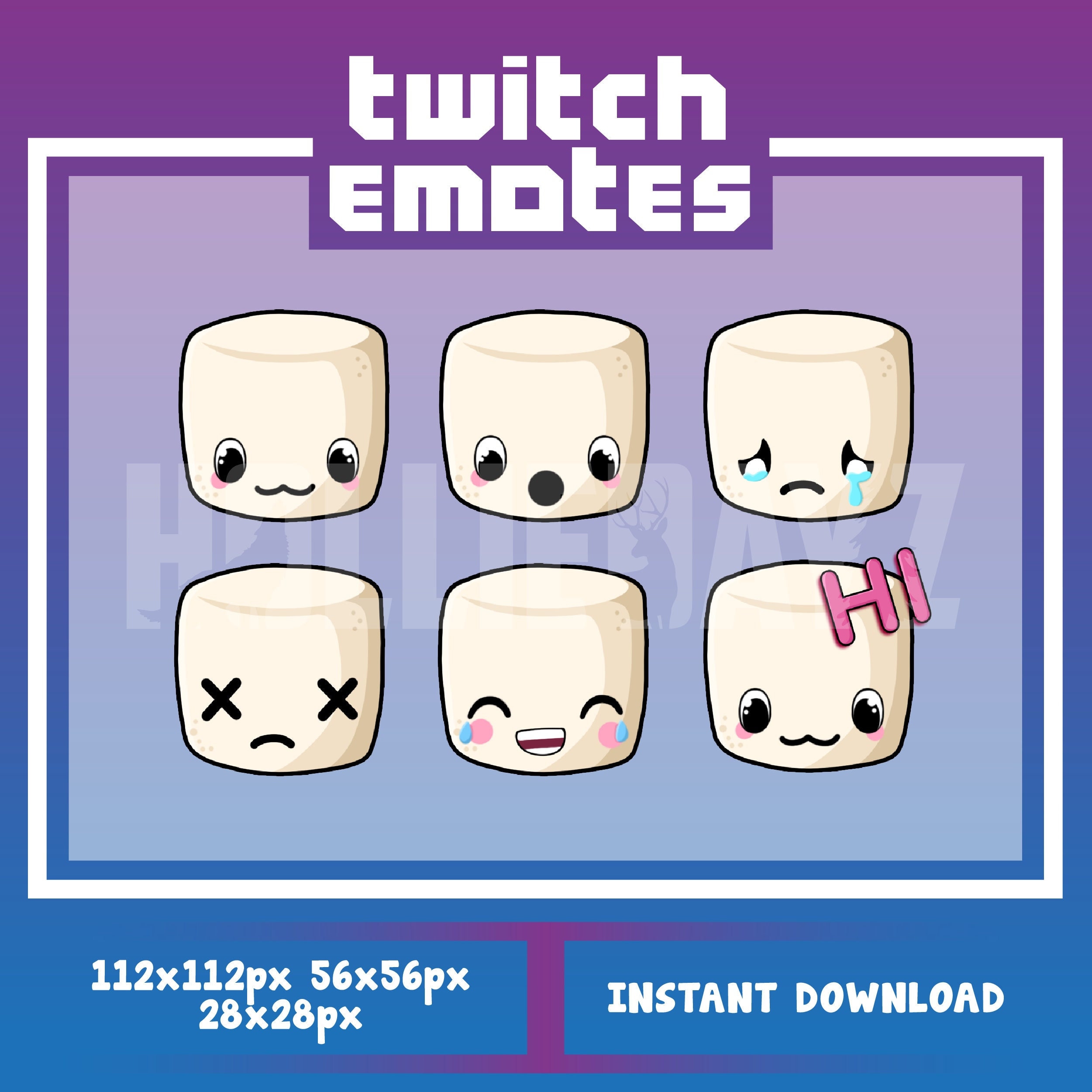 Marshmallow Twitch Emote, Marshmallow Emote, Love Twitch Emote, Cry ...
