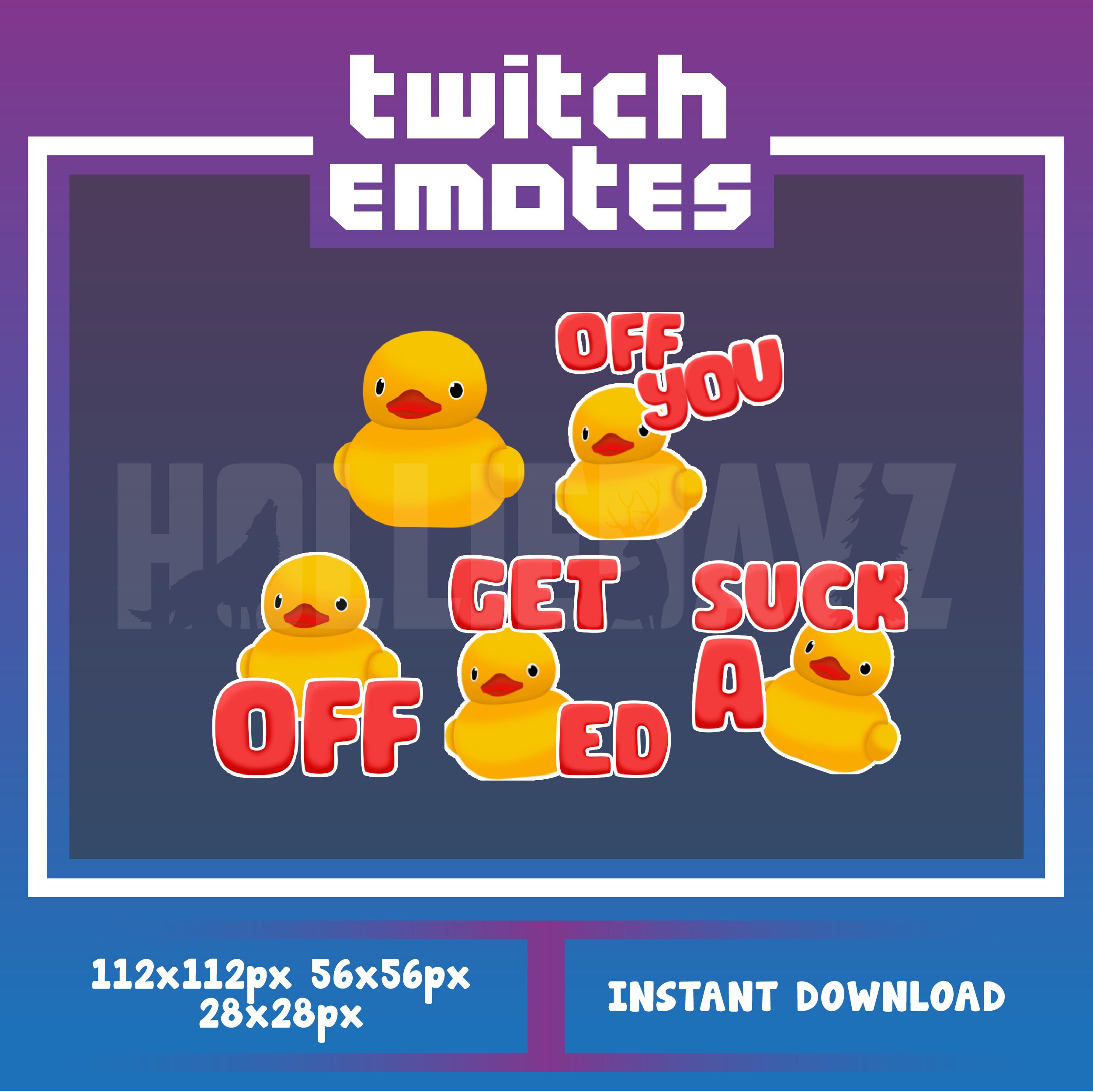 Twitch Emote, Bundle, Get Ducked Twitch Emote, Suck a Duck, Duck Twitch ...