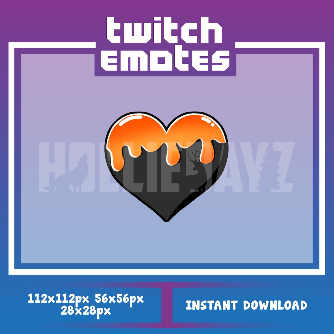 Heart Twitch Emote, Drip Heart Emote, Dripping Heart Emotes, Love Emote ...