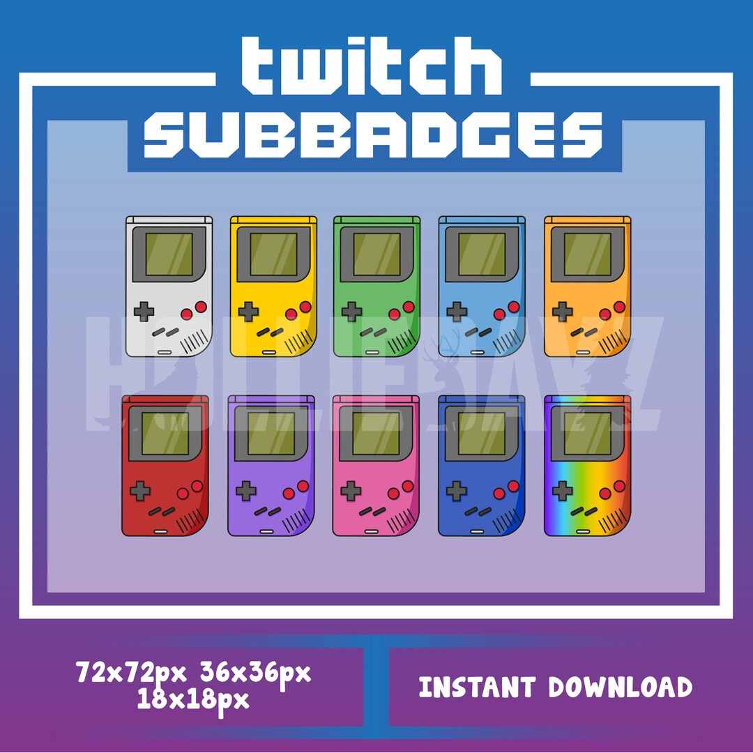 Game Twitch Sub Badges, Handheld Game Sub Badges, Gameboy Twitch Sub ...