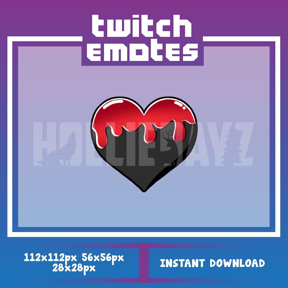 Heart Twitch Emote Drip Heart Emote Dripping Heart Emotes - Etsy
