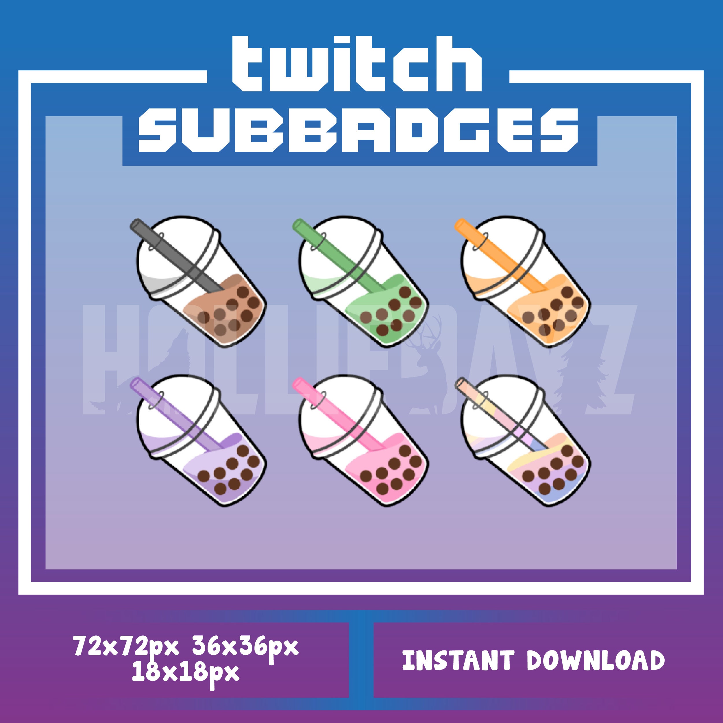 Bubble Tea Twitch Sub Badges, Bubble Tea Sub Badges, Twitch Sub Badges ...