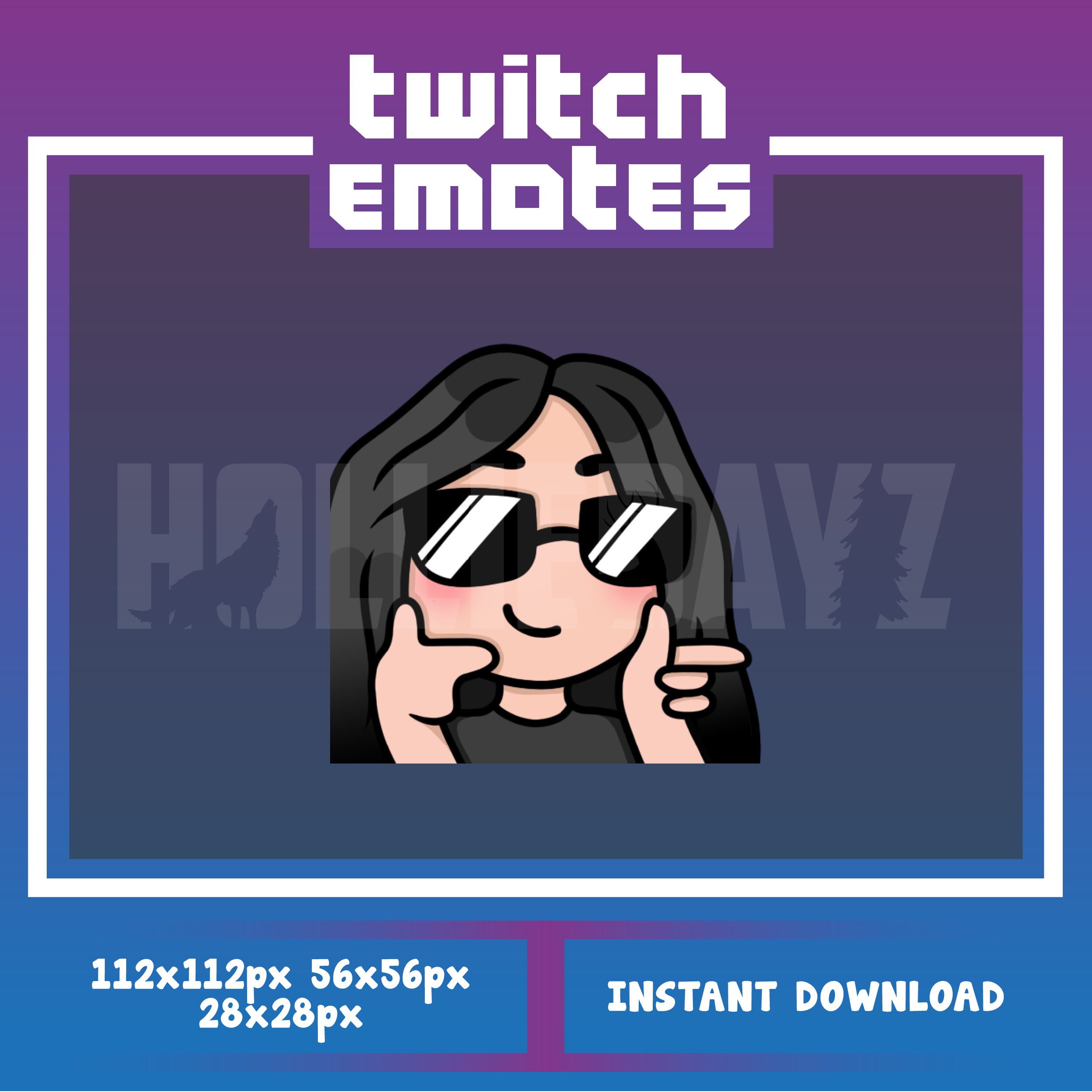 Cool Twitch Emote, Black Hair Twitch Emote, Black Hair Female, Female ...