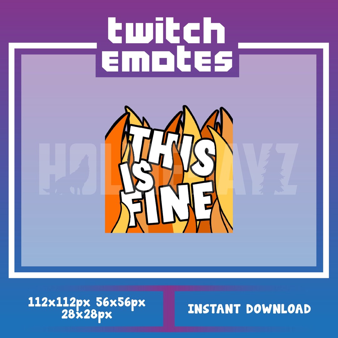 Thisisfine Twitch Emote, This is Fine Emote, Fire Emotes - Etsy