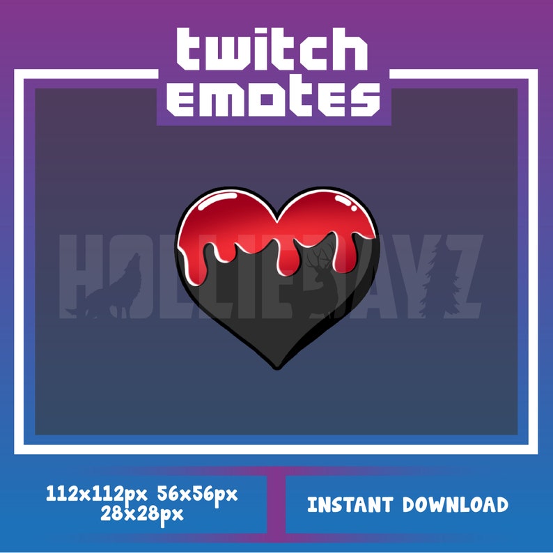 Heart Twitch Emote, Drip Heart Emote, Dripping Heart Emotes, Love Emote ...