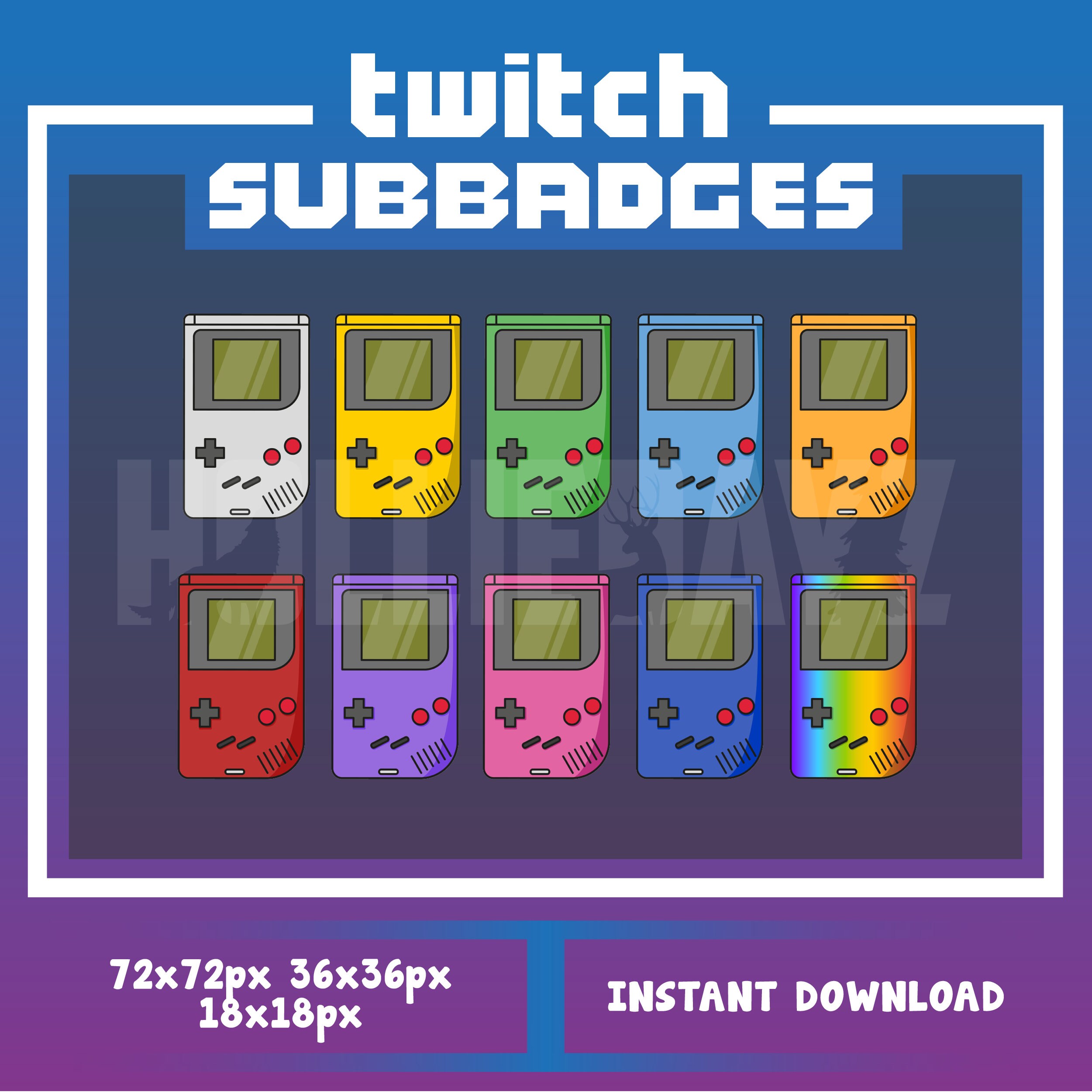 Game Twitch Sub Badges, Handheld Game Sub Badges, Gameboy Twitch Sub ...