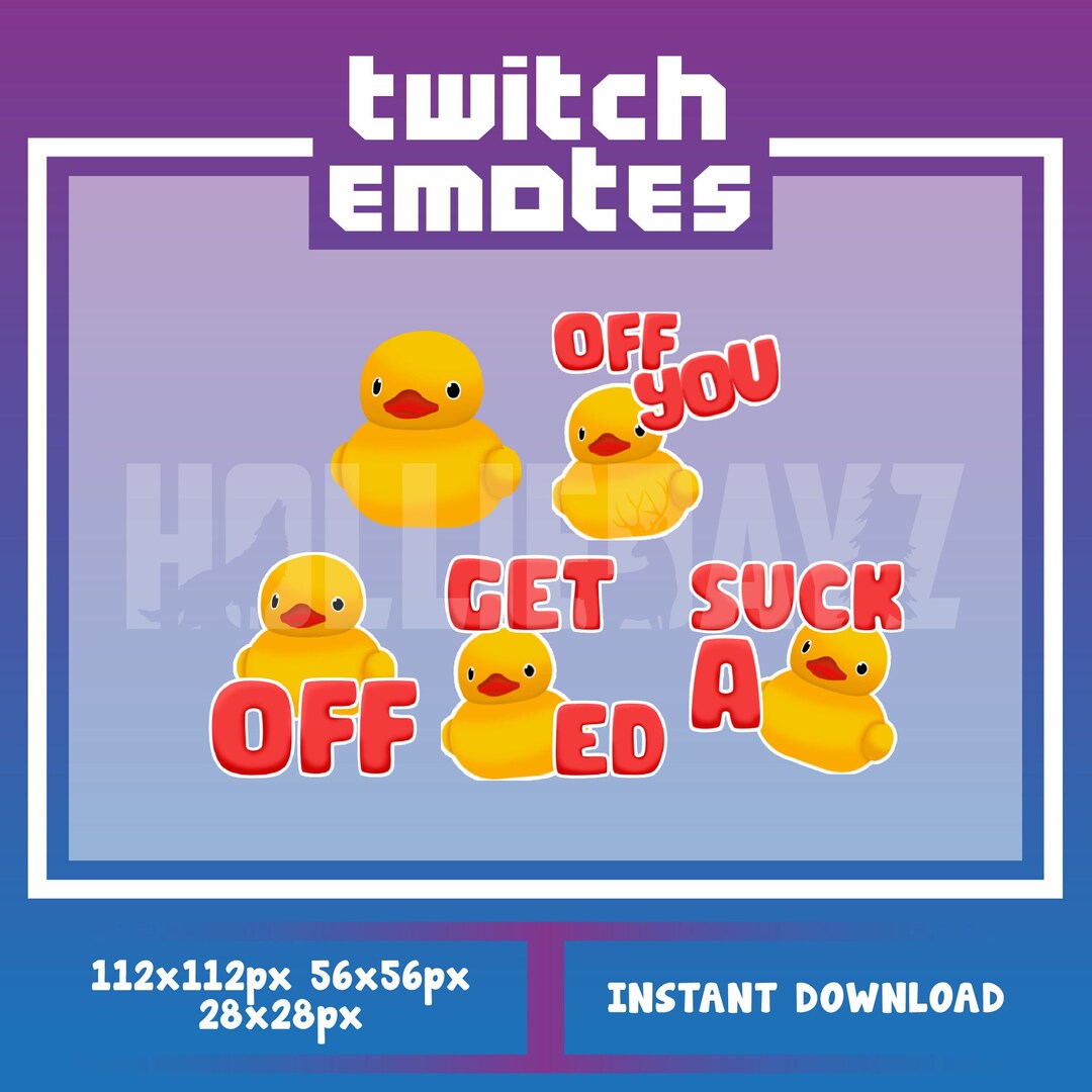 Twitch Emote, Bundle, Get Ducked Twitch Emote, Suck a Duck, Duck Twitch ...