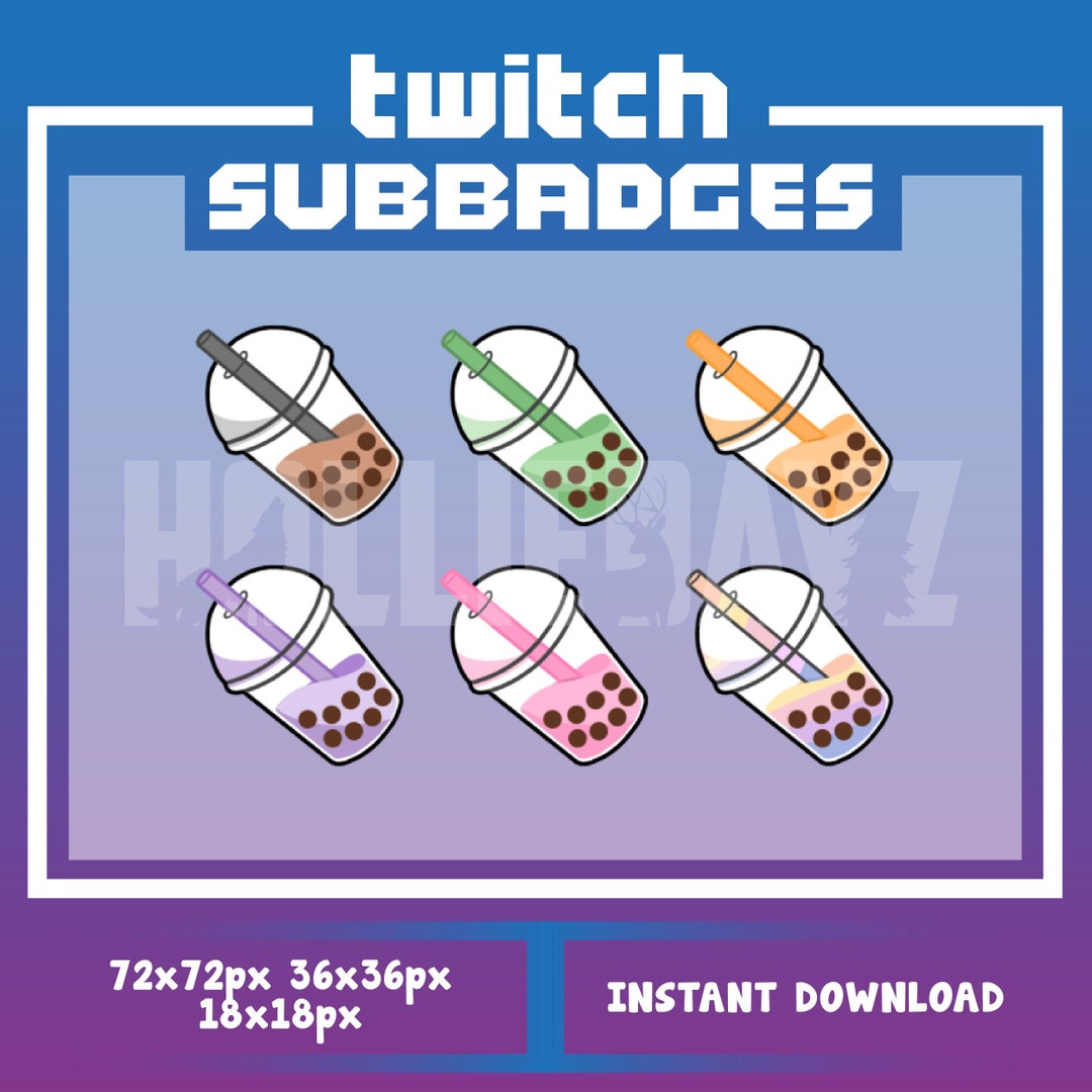 Bubble Tea Twitch Sub Badges, Bubble Tea Sub Badges, Twitch Sub Badges ...