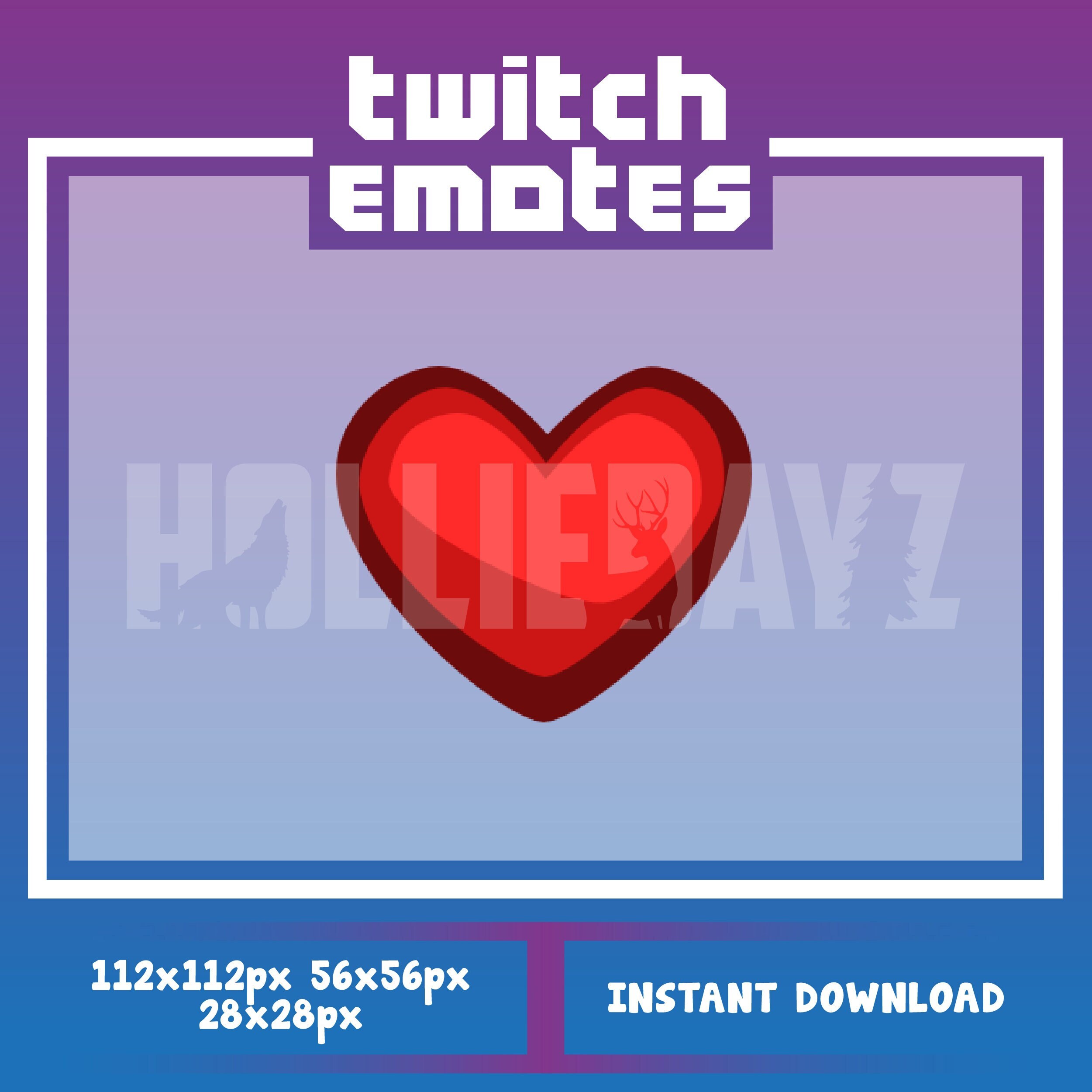 Heart Twitch Emote, Heart Emote, Emotes, Love Emote, Red Cartoon Heart ...