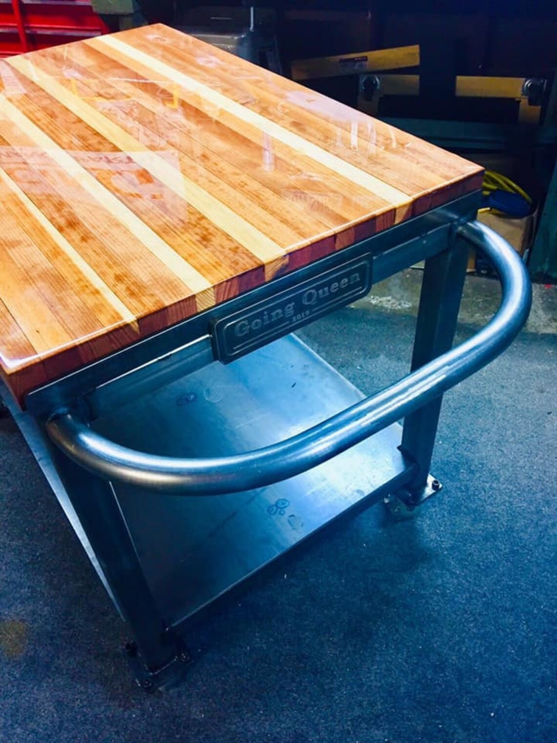 Custom Built Butcher Block Bar Cart or Kitchen Island - Etsy