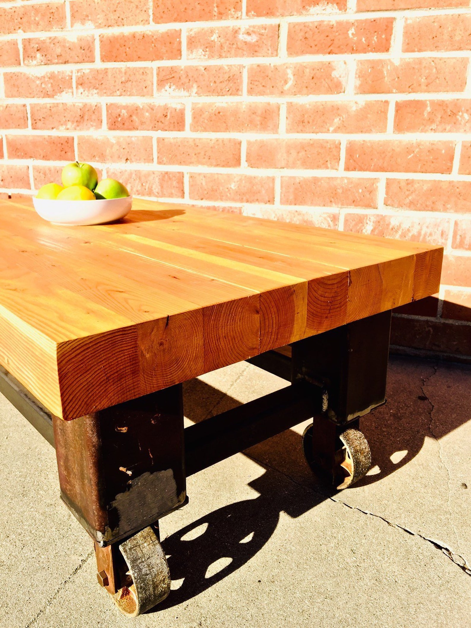 Farmhouse Wood Table Vintage Butcher Block Rustic Industrial Style - Etsy