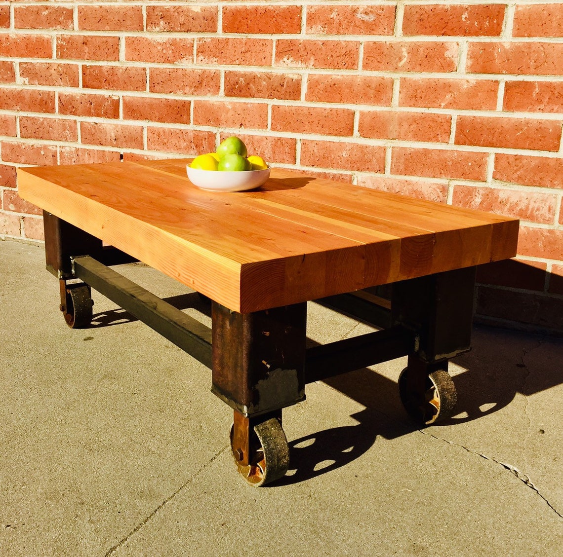 Farmhouse Wood Table Vintage Butcher Block Rustic Industrial Style - Etsy