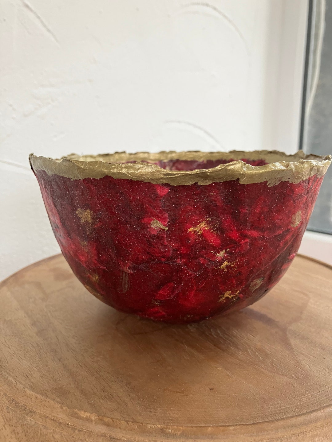 Deep Purple and Gold Papier Mache Bowl/chinoiserie Bowl/handmade Bowl ...