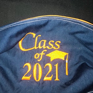 Custom Class of 2022 Graduation Face Mask in Any School Color Choice ...