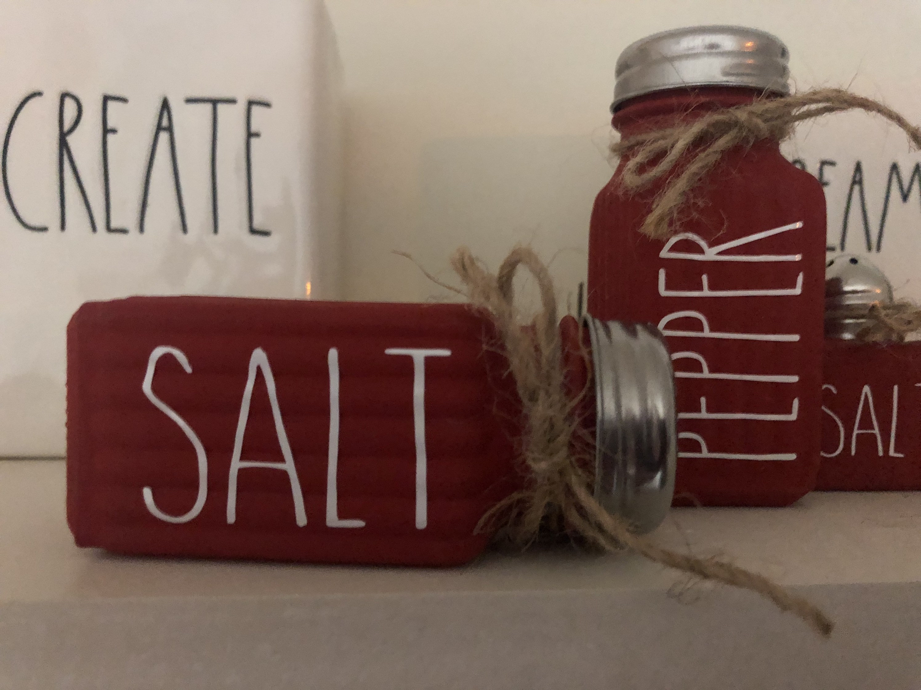Rae Dunn Inspired Valentines Day Red Farmhouse Salt and - Etsy