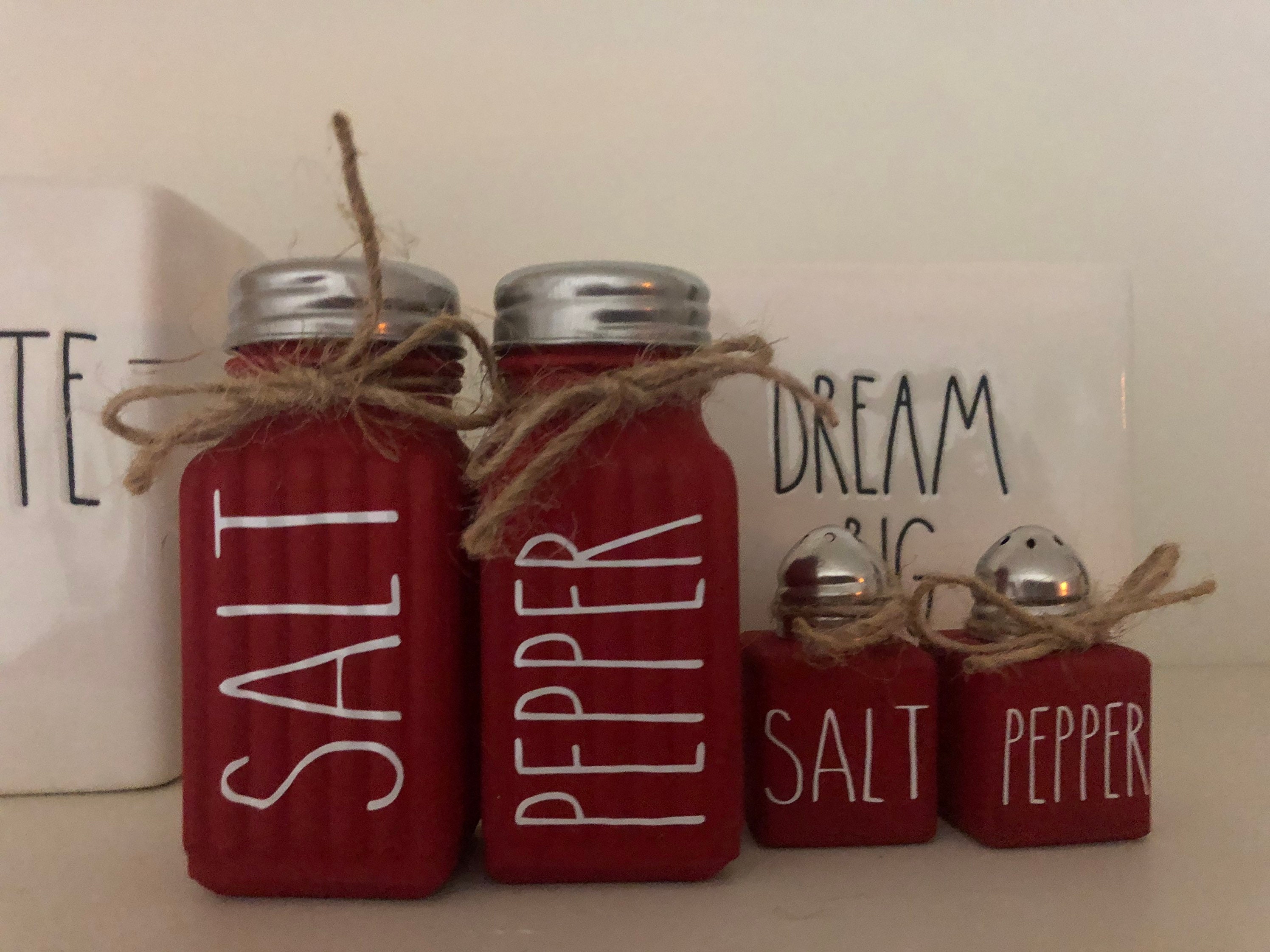 Rae Dunn Inspired Valentine’s Day Red Farmhouse Salt and Pepper Shakers ...