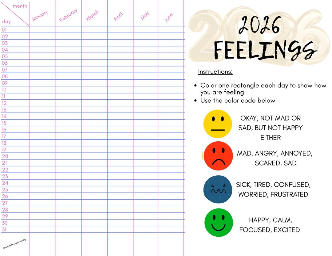 Calendrier SEL 2026 à colorier tous les jours pour suivre vos ...