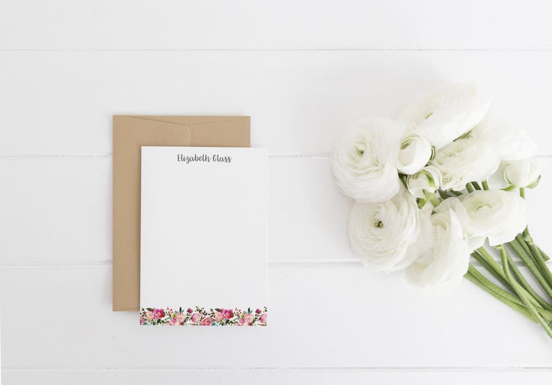 Beautiful Floral Stationery sets of 10 / Flowers / Floral | Etsy