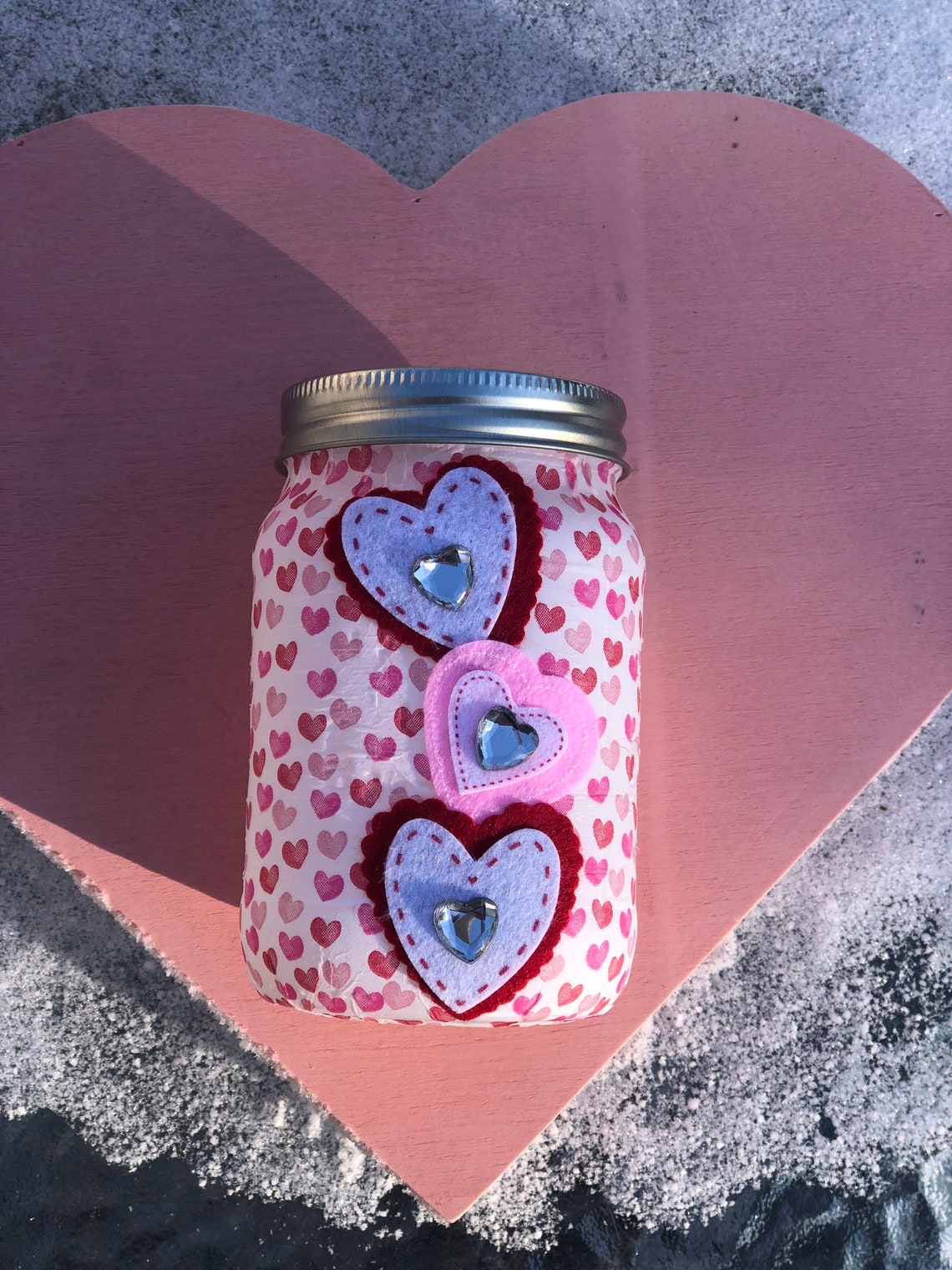 Valentines Lighted Jars Candy Hearts Jar Be My Valentine - Etsy