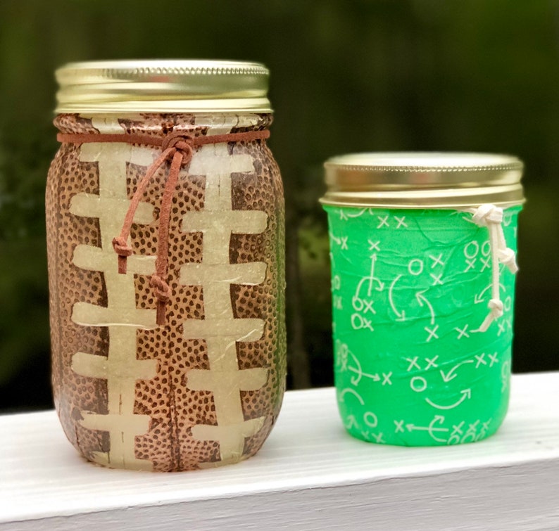 Football Fan Lighted Jars Lighted Jars Lighted Bottles | Etsy