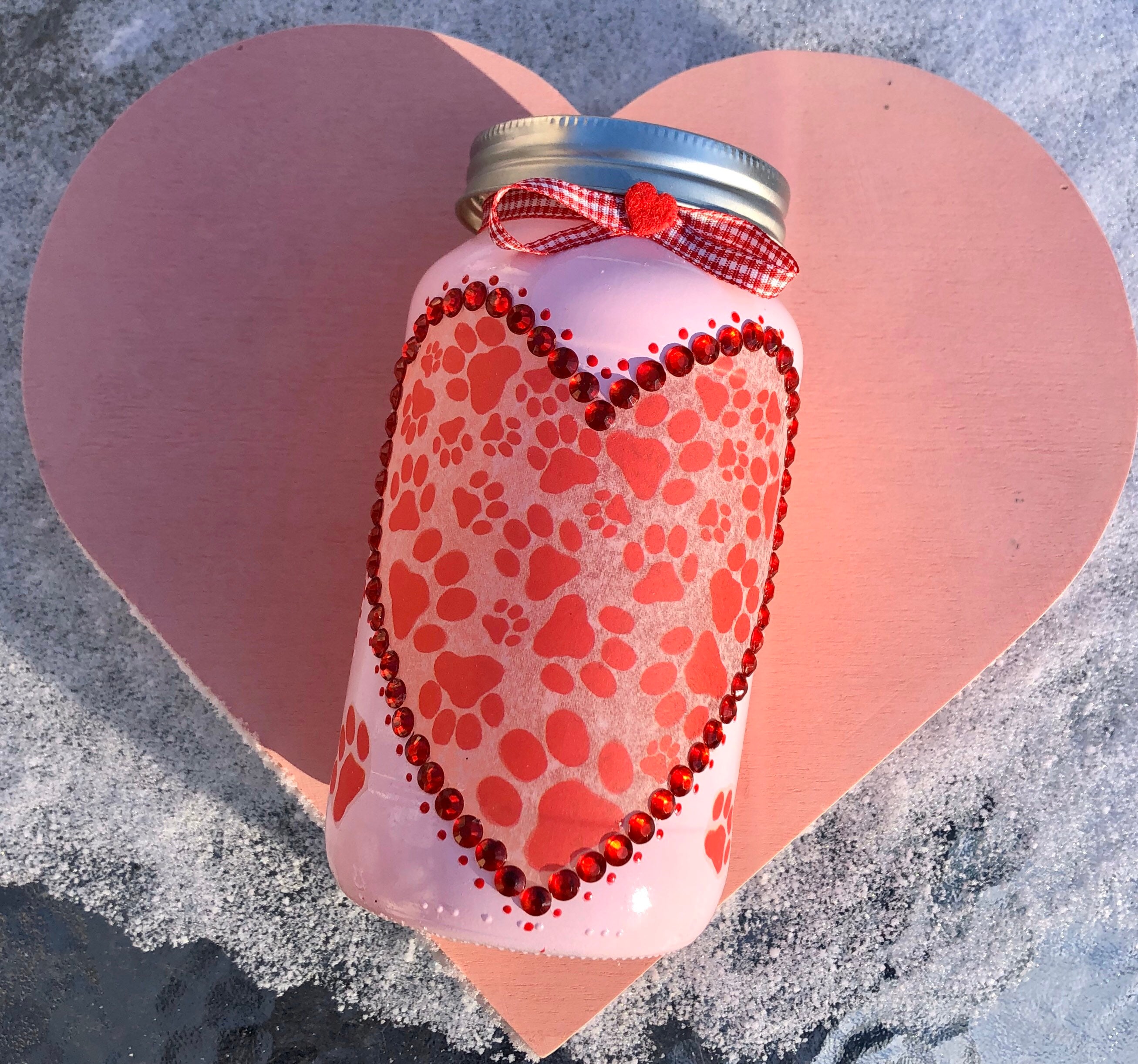 Valentines lighted jars candy hearts jar be my valentine | Etsy