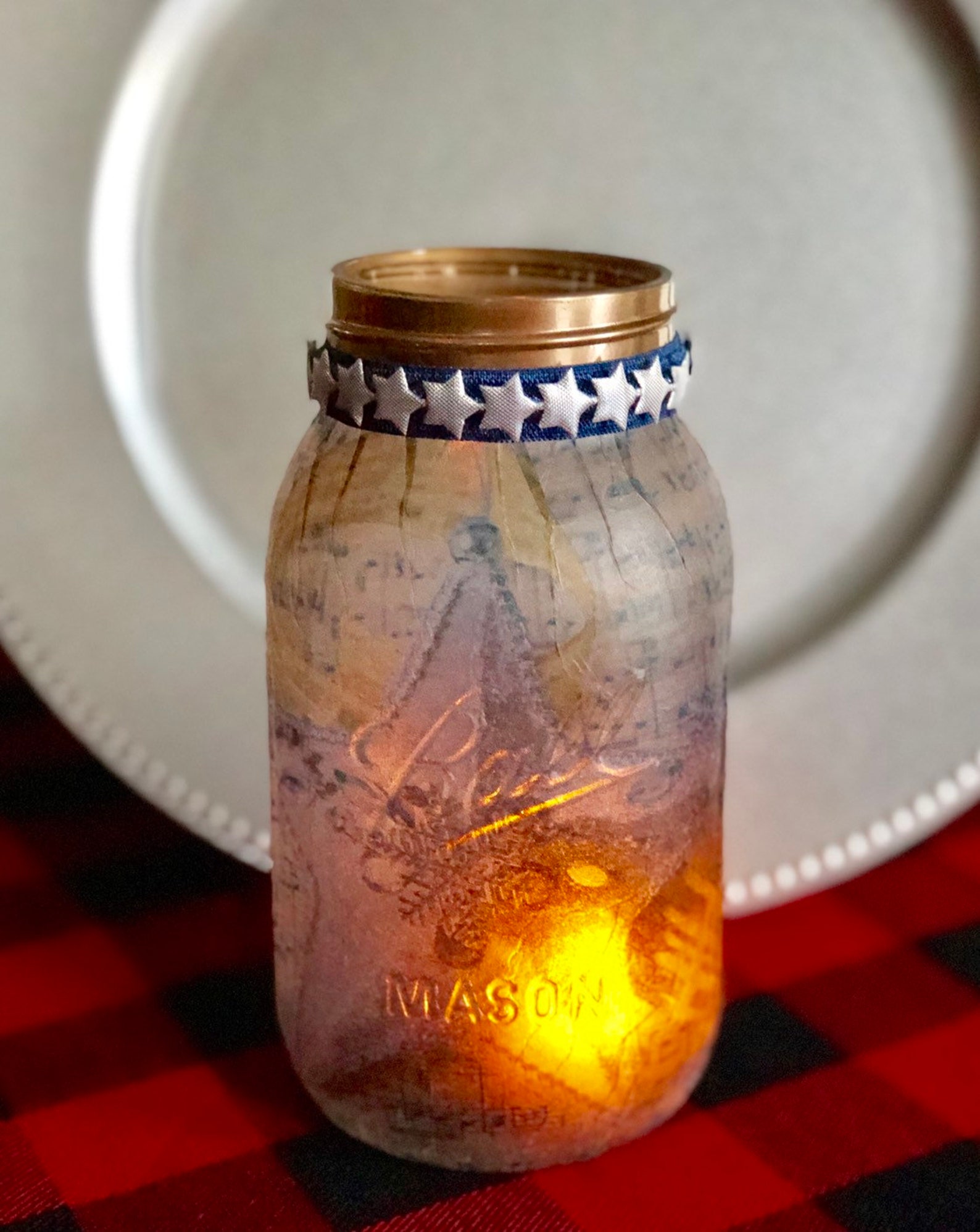 Star Lighted Jar Lighted Jars Lighted Bottles Christmas | Etsy