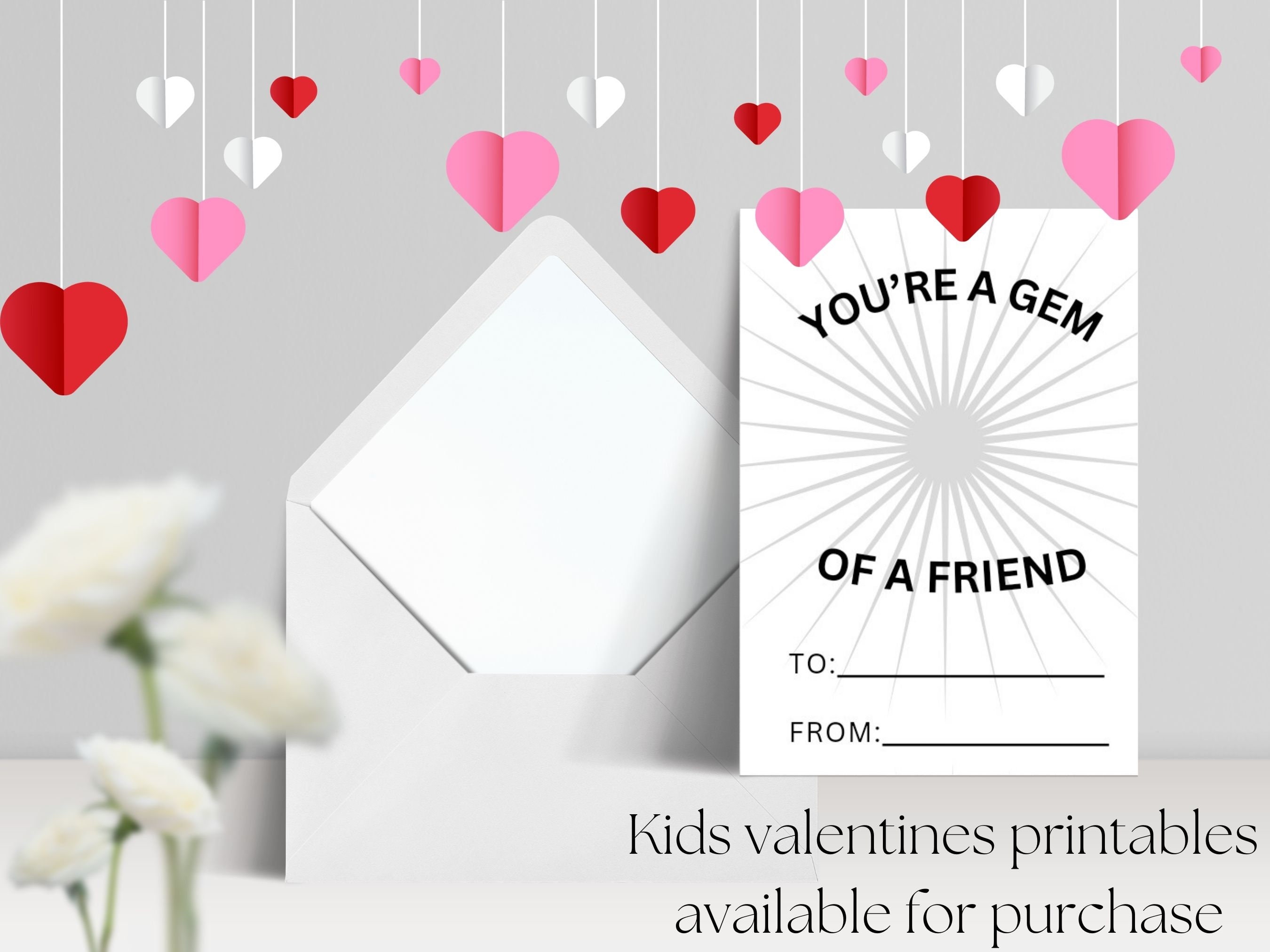 Printable Kid Valentines, Classroom Crystal Valentines, Crystal ...