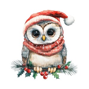 5 Woodland Animals, Christmas Animals, Printable Watercolor Clipart ...
