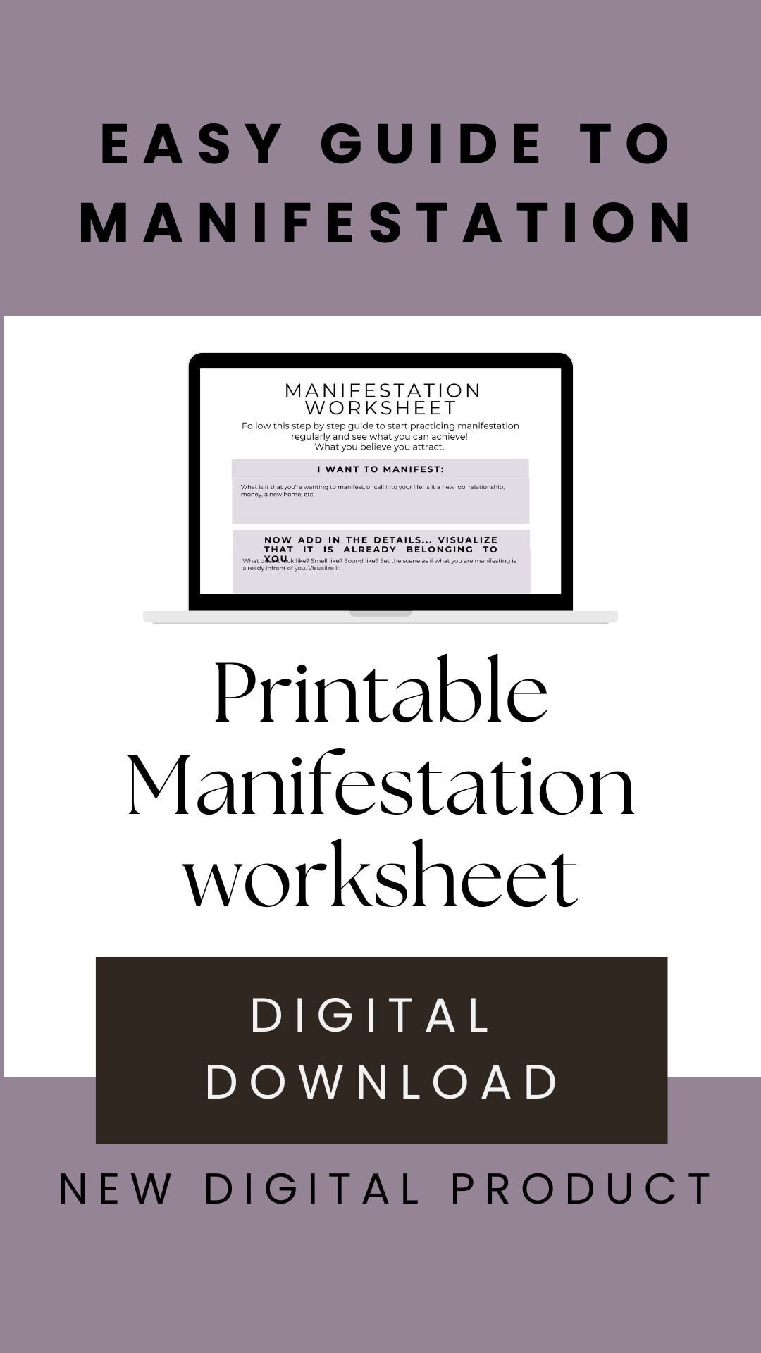 Printable Manifestation Worksheet, Guided Step by Step, Manifestation ...