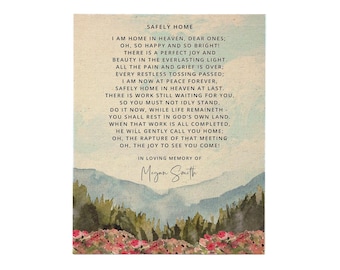 Safely Home Grief Poem - Etsy