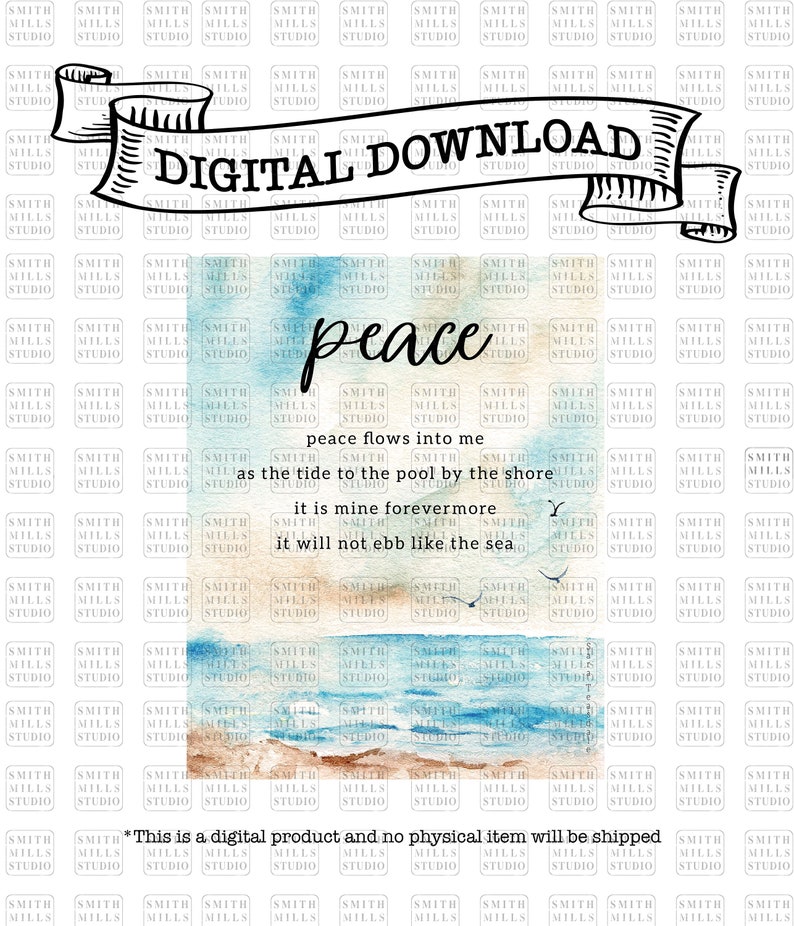 PEACE Flows Into Me Sara Teasdale Poem Printable Poem - Etsy