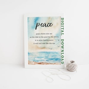 PEACE Flows Into Me, Sara Teasdale Poem, Printable Poem, Digital ...