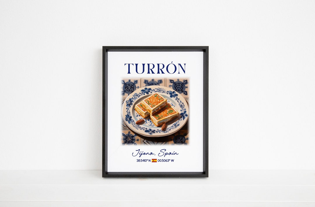 TURRON Poster, Jijona Spain Wall Art, International Cuisine Home Decor ...