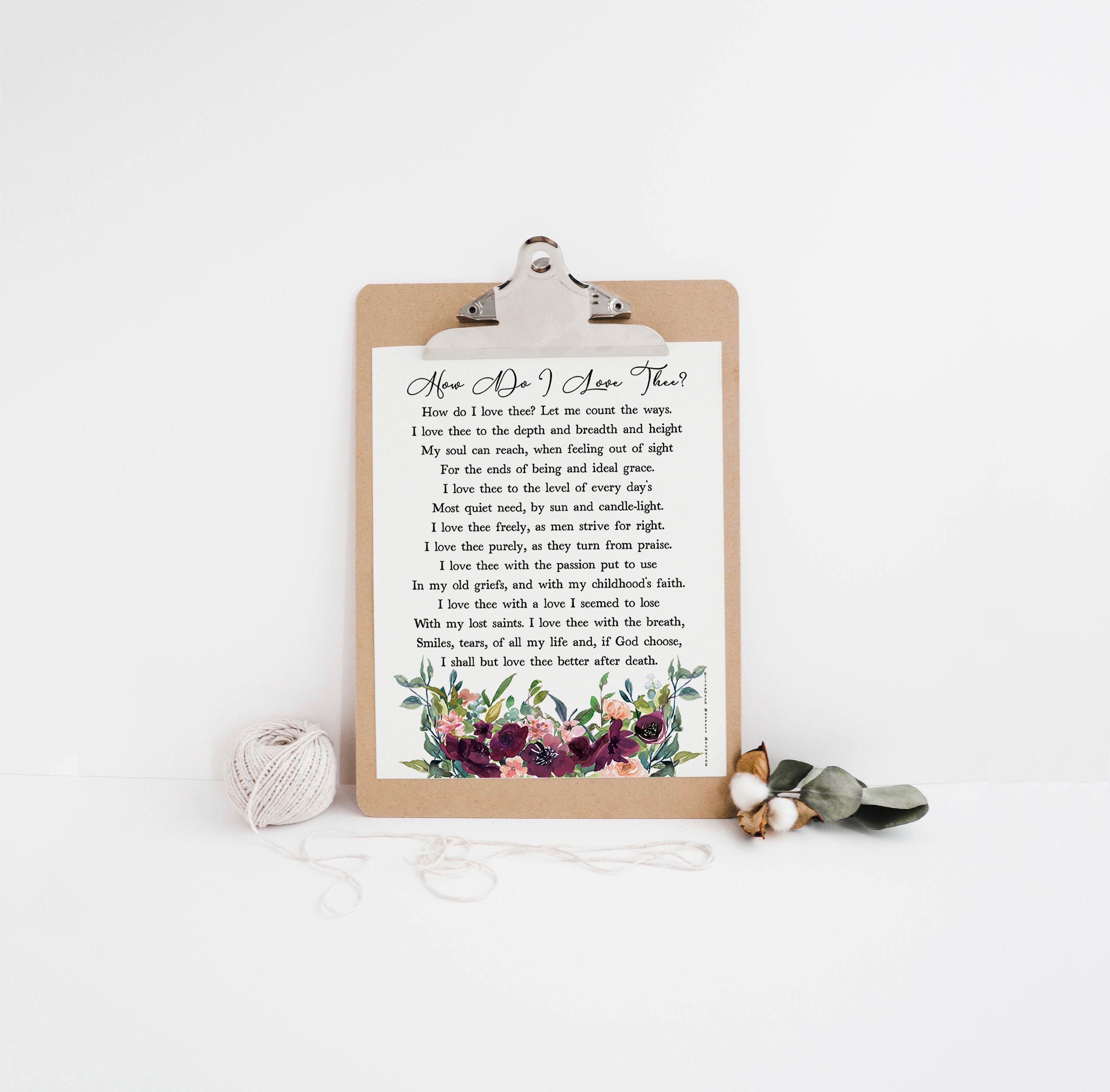 How Do I Love Thee Let Me Count the Ways Elizabeth Barrett - Etsy