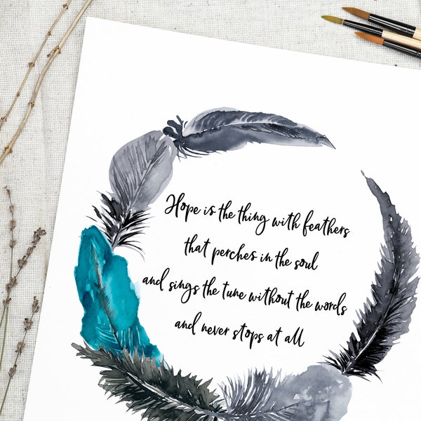 Hope is the Thing With Feathers Print - Etsy