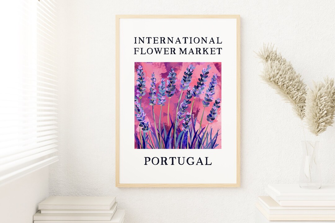 PORTUGAL International Flower Market Poster, Floral Wall Art, Lavender ...